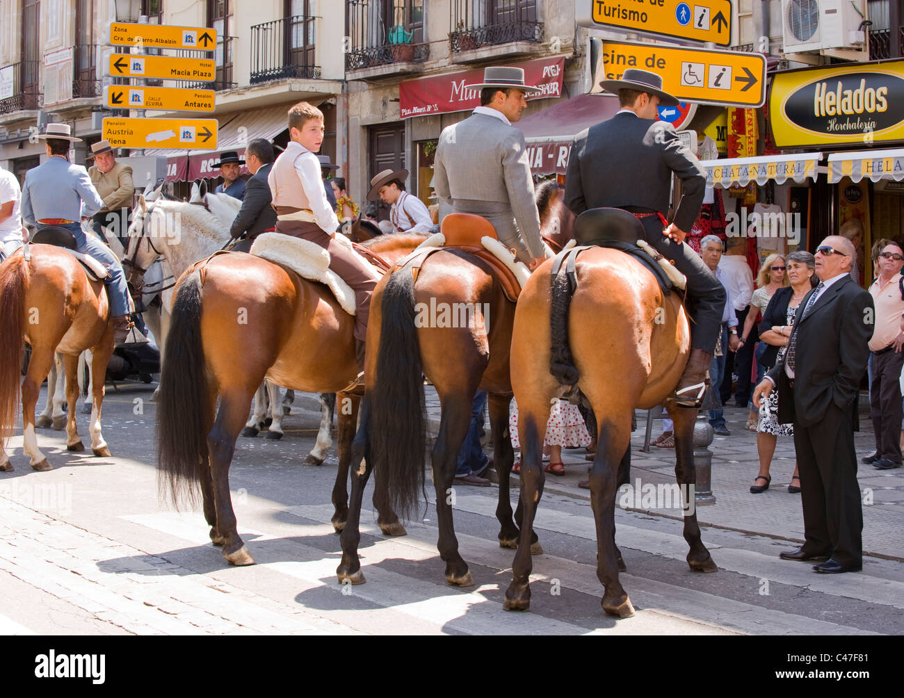 Spanish horse riders in traditional hi-res stock photography and images ...