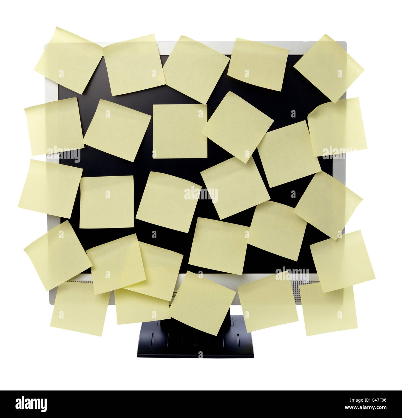 note paper and computer monitor Stock Photo - Alamy