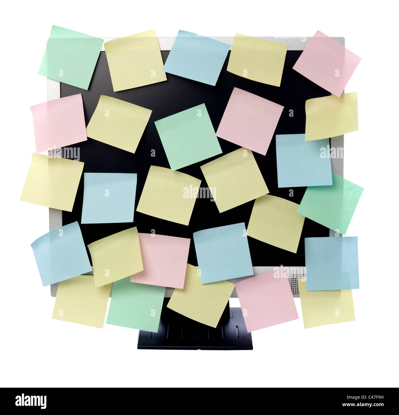 note paper and computer monitor Stock Photo - Alamy