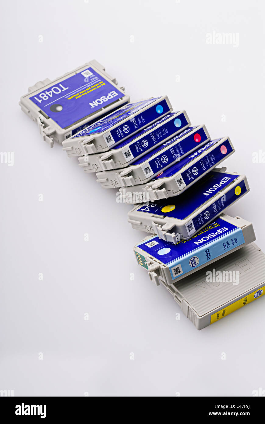 Stack of ink jet used printer cartridges Stock Photo - Alamy