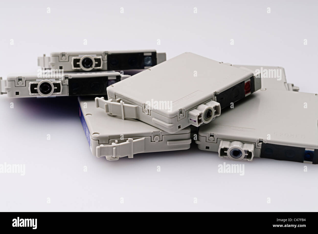 Stack of ink jet used printer cartridges Stock Photo - Alamy