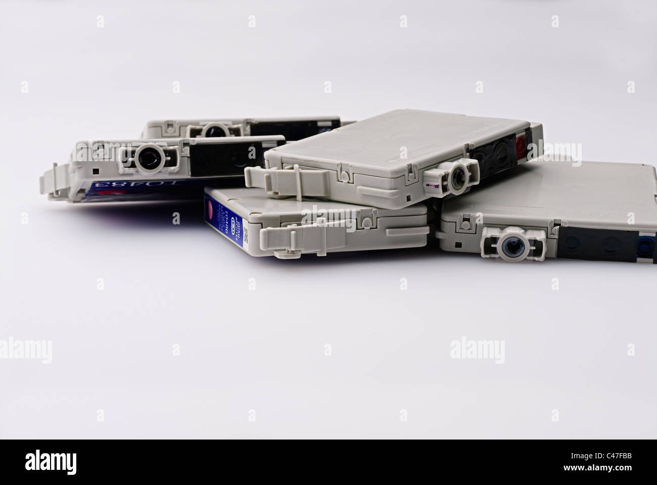 Stack of ink jet used printer cartridges Stock Photo - Alamy