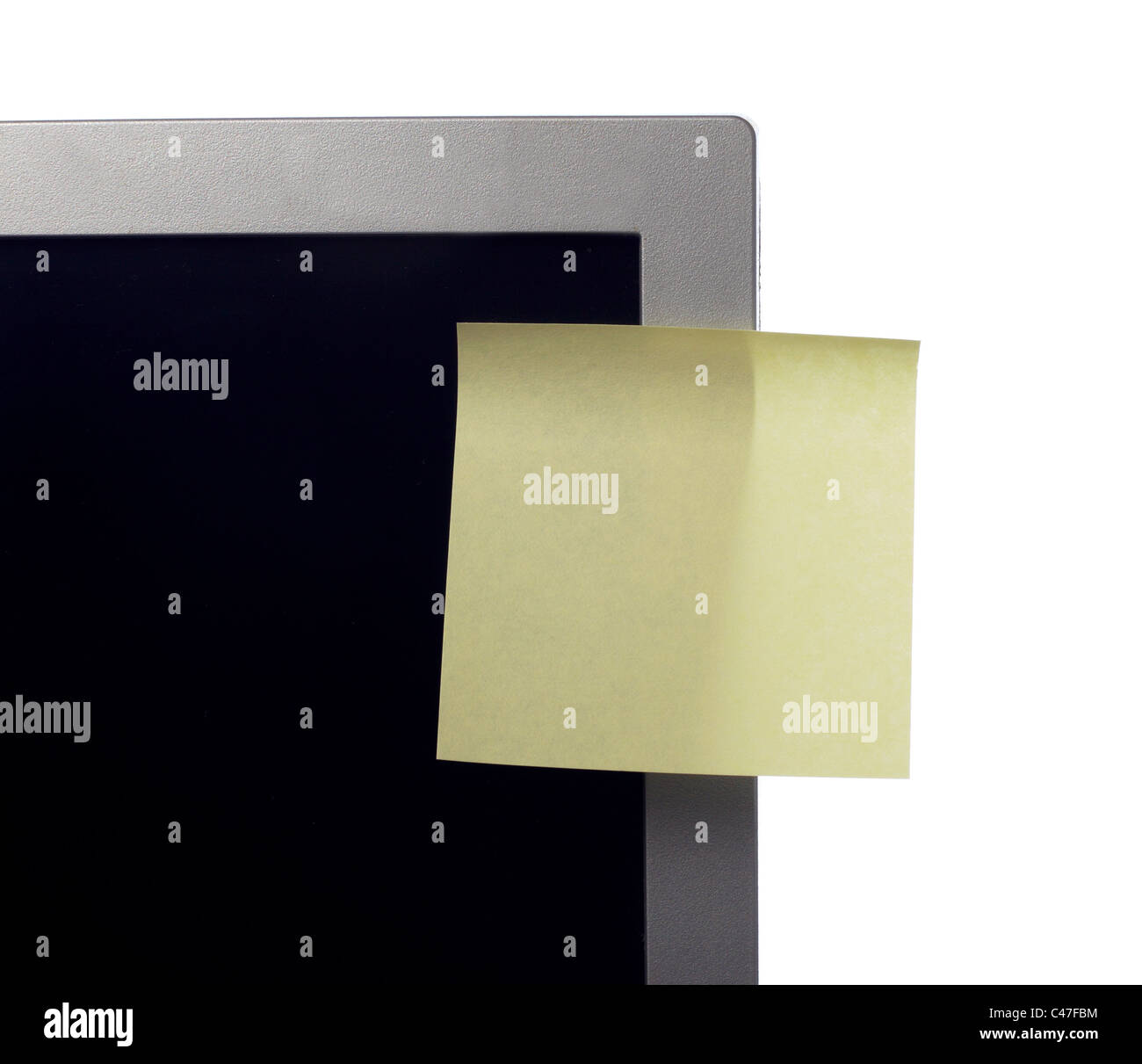 note paper and computer monitor Stock Photo - Alamy