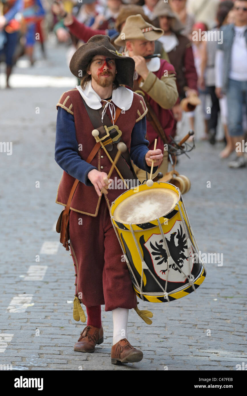 medieval event -Meistertrunk- with parade and dance in famous old city ...