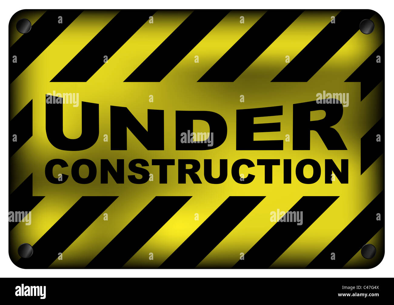 Illustration of Vintage Under Construction Metal Sign Isolated on White ...