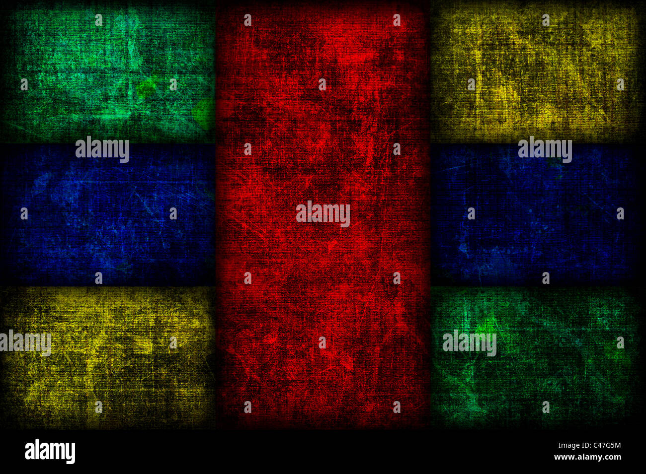 A grunge background texture with seven Fibonacci boxes following the ...