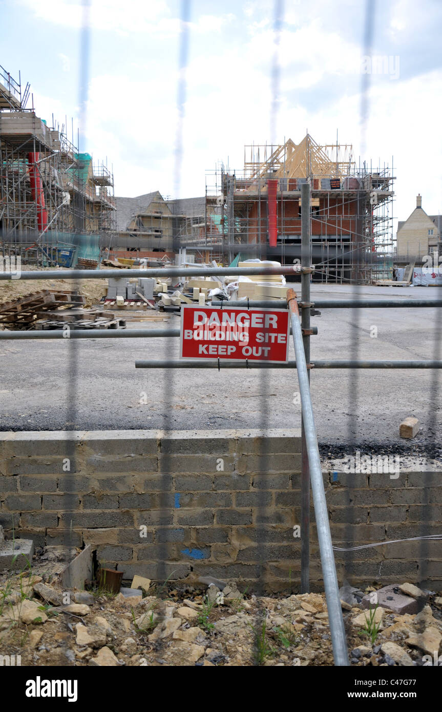 warning sign for a construction site,cirencester,gloucestershire,uk ...