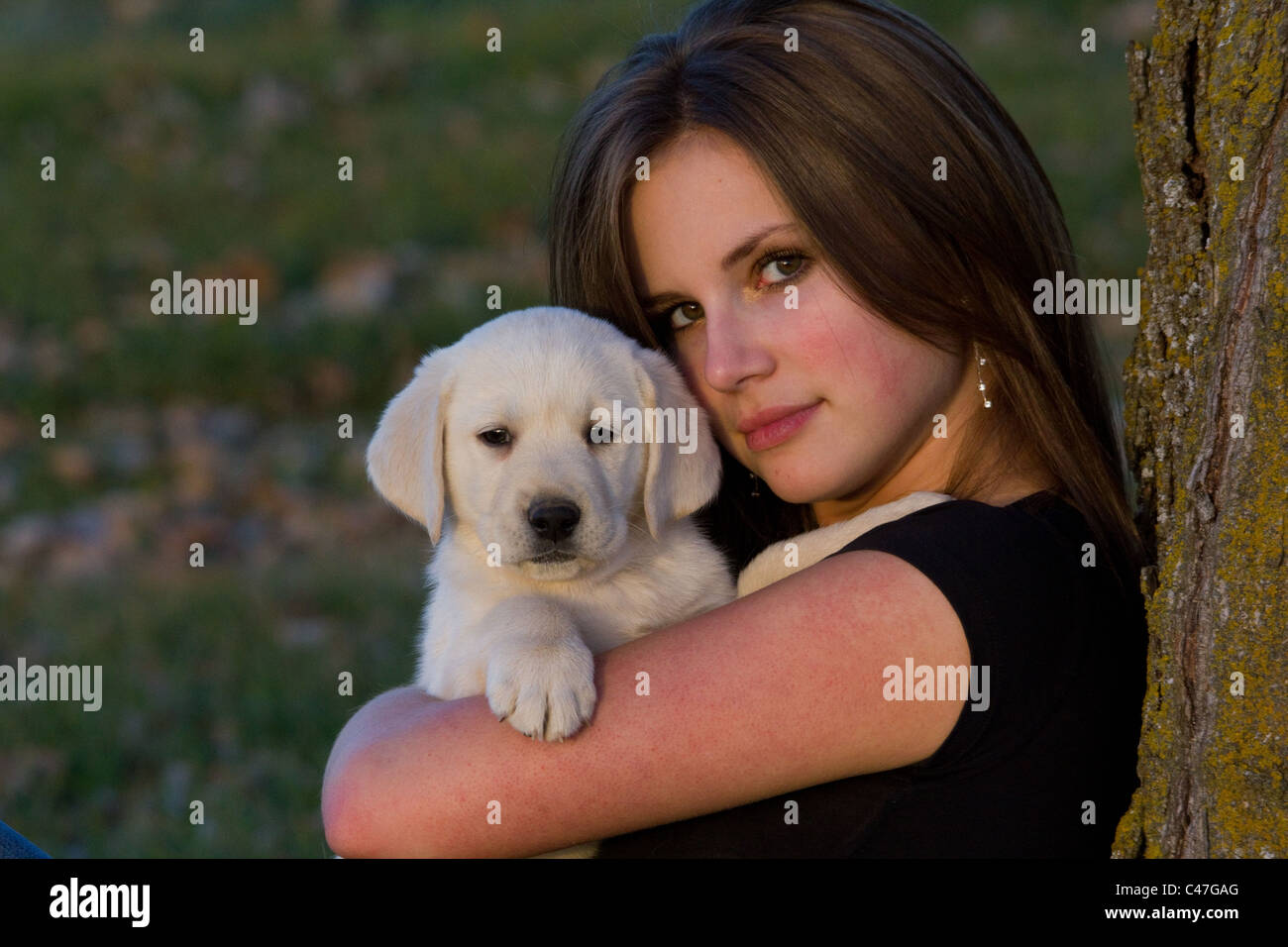 Teen With Her Labrador High Resolution Stock Photography and Images - Alamy