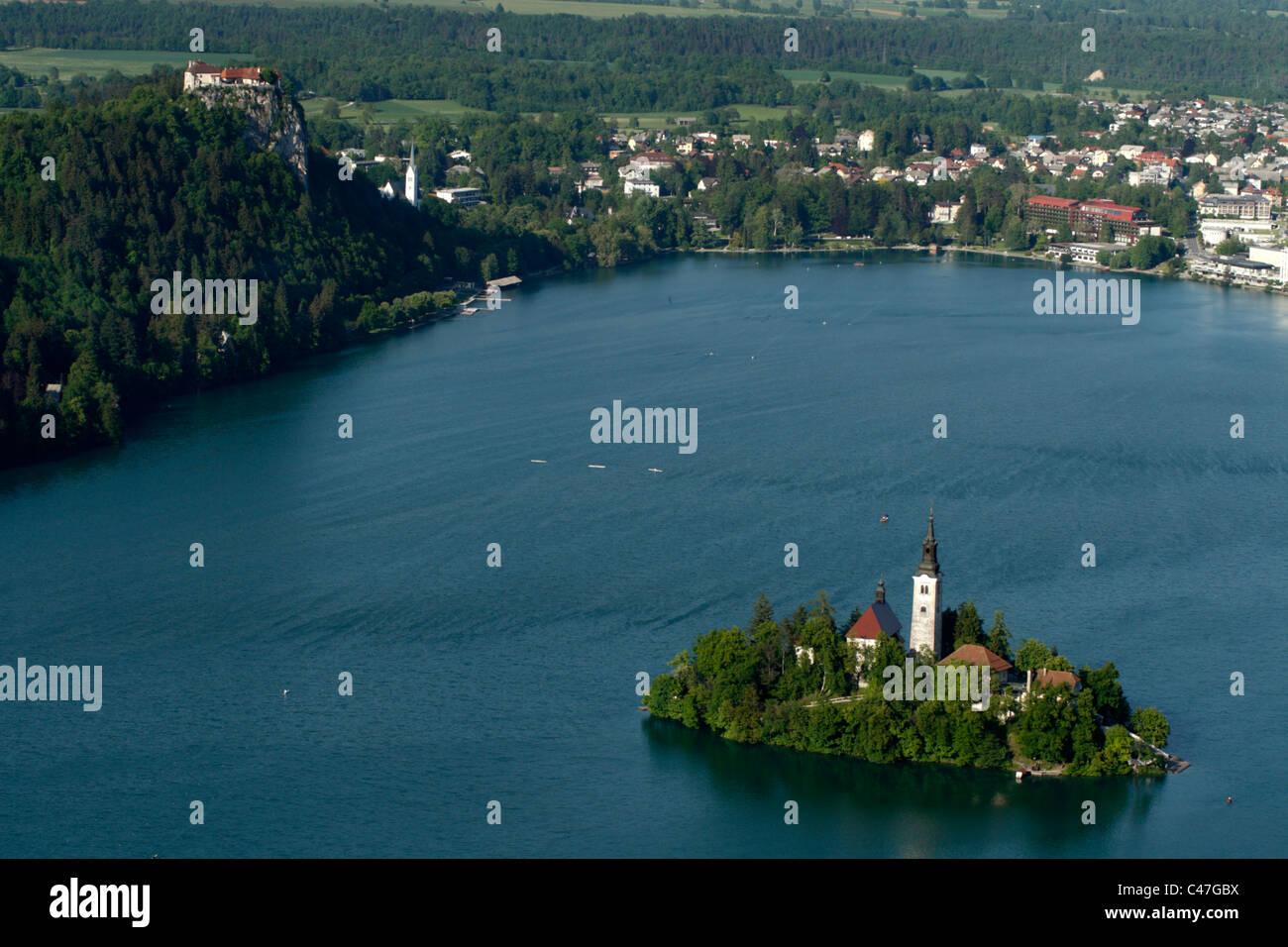 Elevated view of lake bled bled hi-res stock photography and images - Alamy