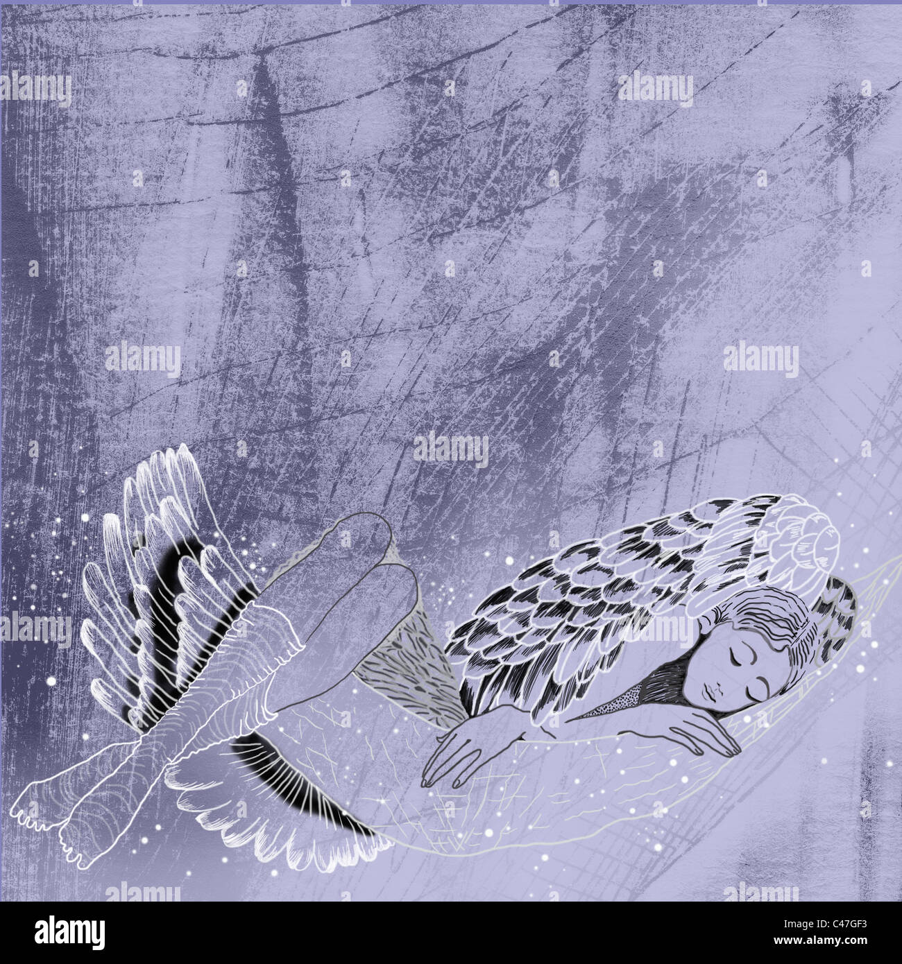 Romantic framed background. Quiet sleeping angel Stock Photo - Alamy