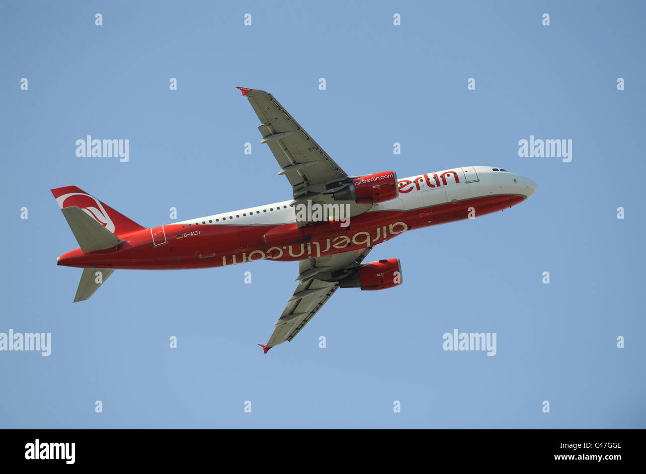 airplane Airbus of german airline Air - Berlin at take-off from airport ...