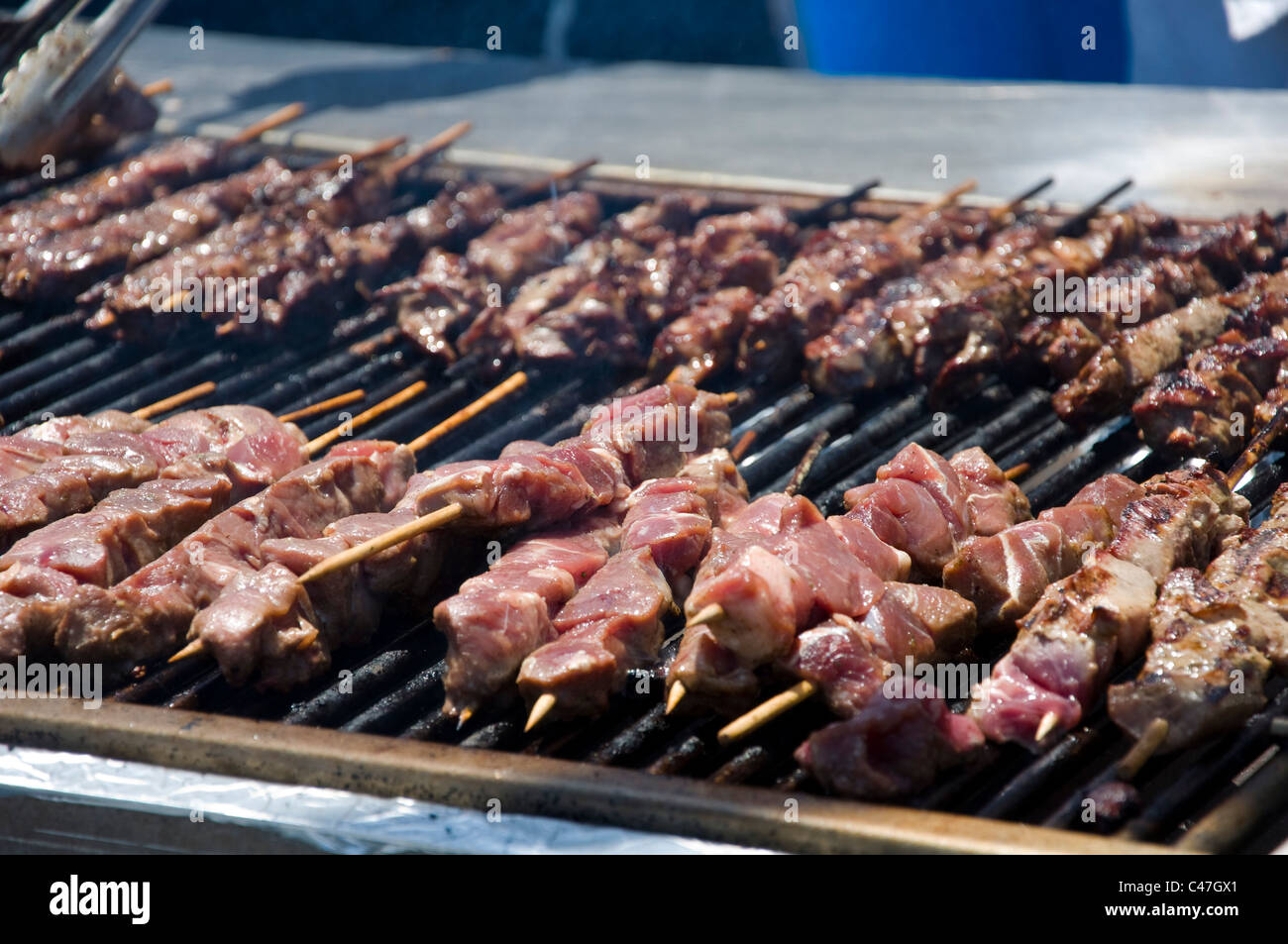 Kabobs on the grill Stock Photo - Alamy