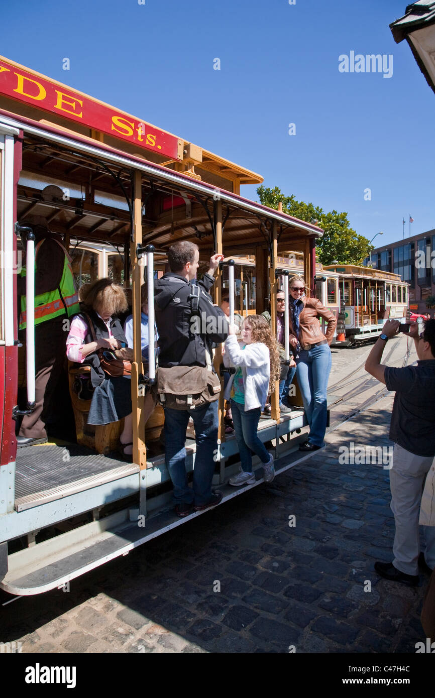Boarding a street car hi-res stock photography and images - Alamy
