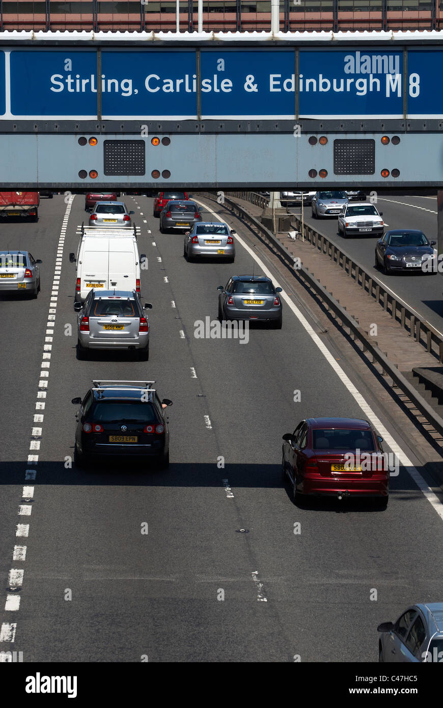 The M8 motorway from Glasgow Stock Photo - Alamy