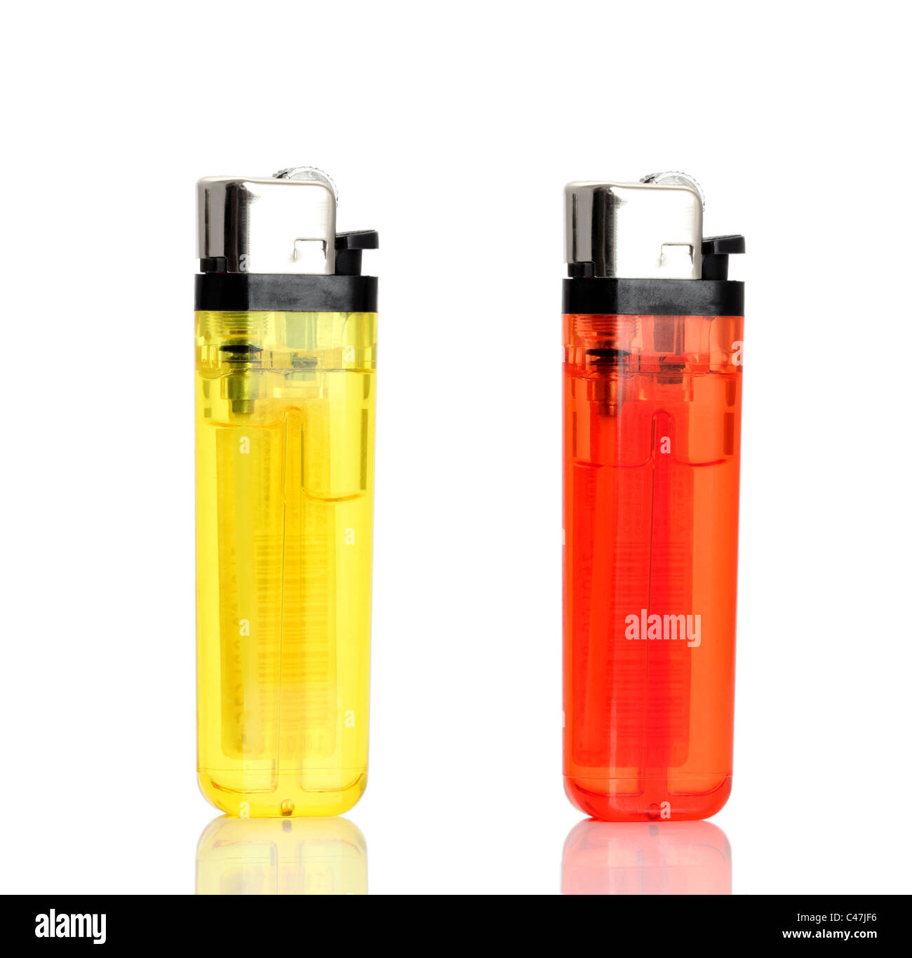 Plastic lighters isolated on white background Stock Photo - Alamy