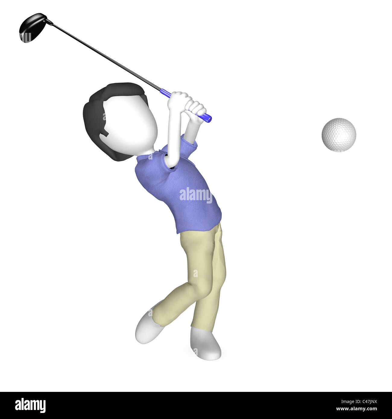 3d Human Playing Golf Stock Photo - Alamy