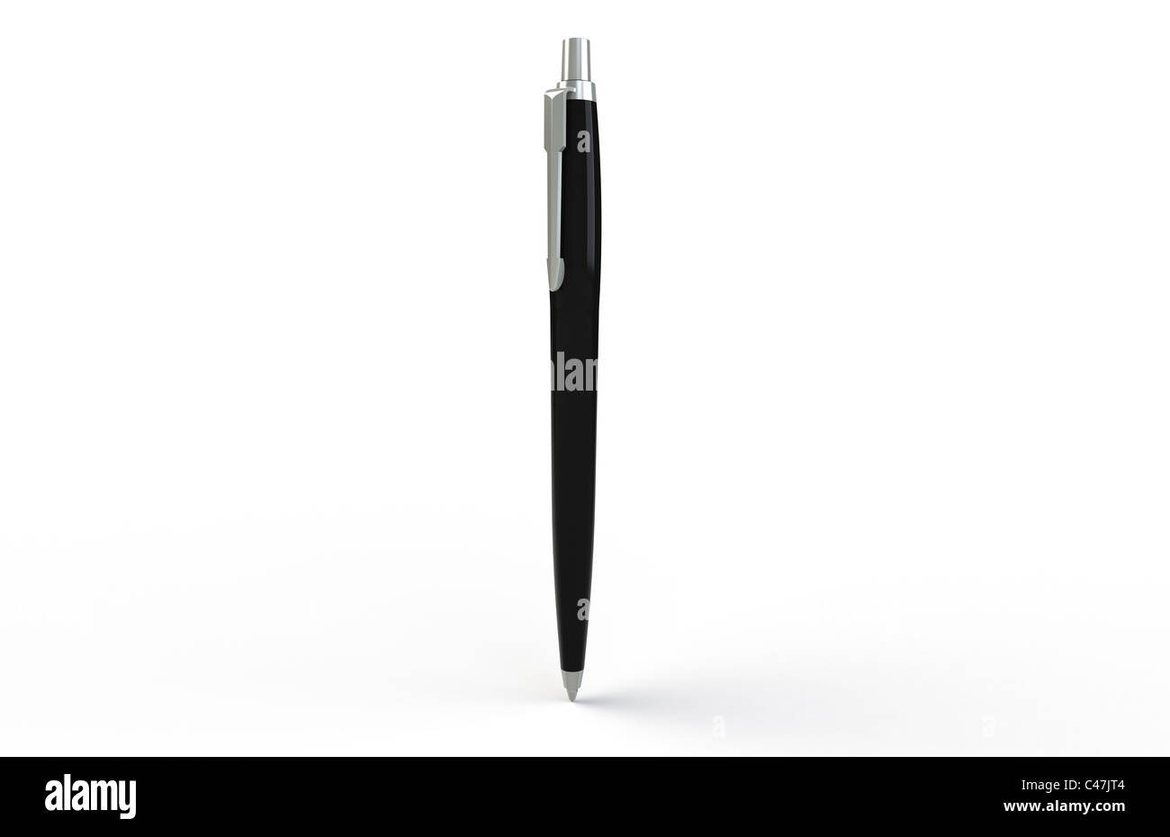 A pen standing on the tip. Isolated on white Stock Photo - Alamy