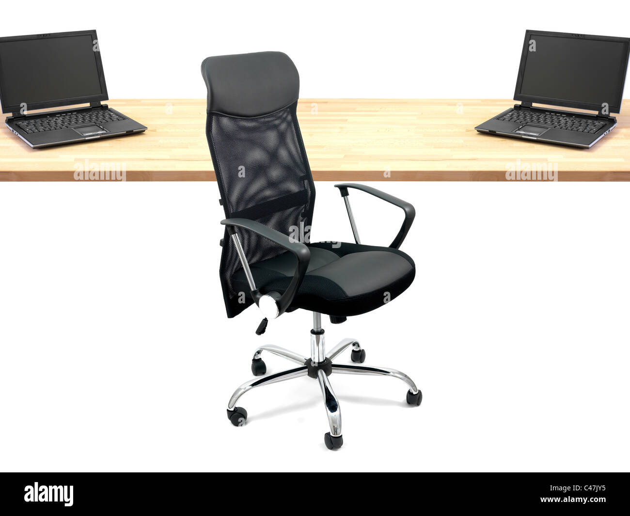 Table with office items Cut Out Stock Images & Pictures - Alamy
