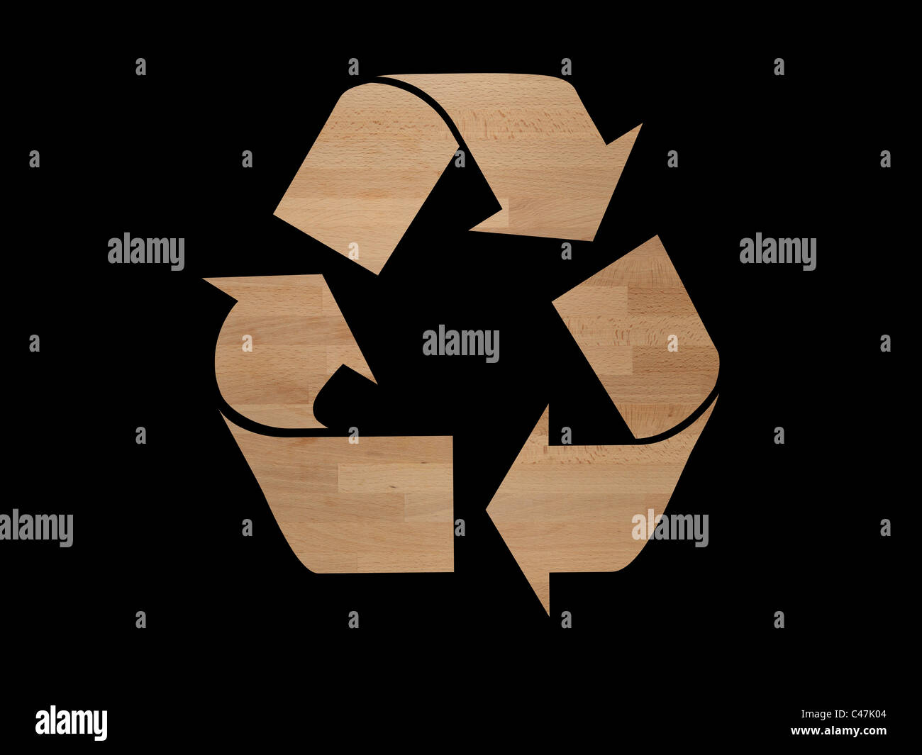 A recycle symbol isolated against a black background Stock Photo - Alamy
