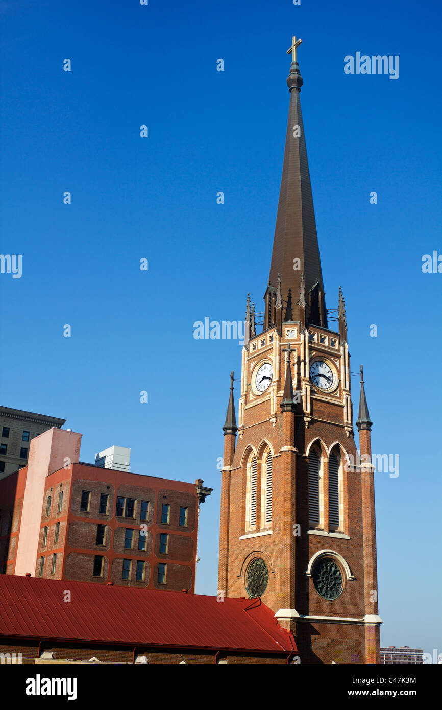 Church with the clock tower Stock Photo - Alamy