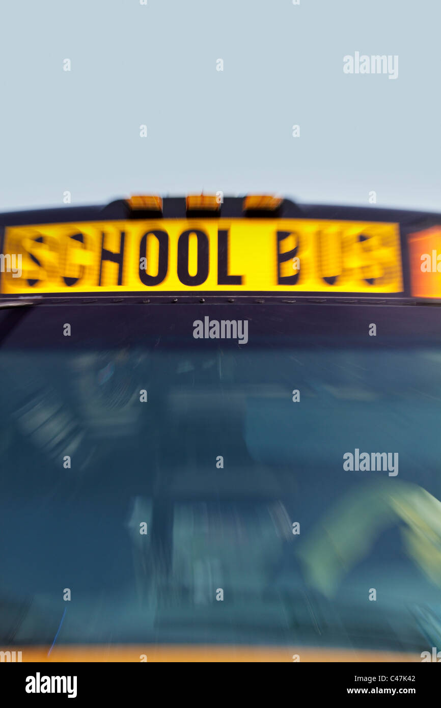 Front of yellow school bus Stock Photo - Alamy