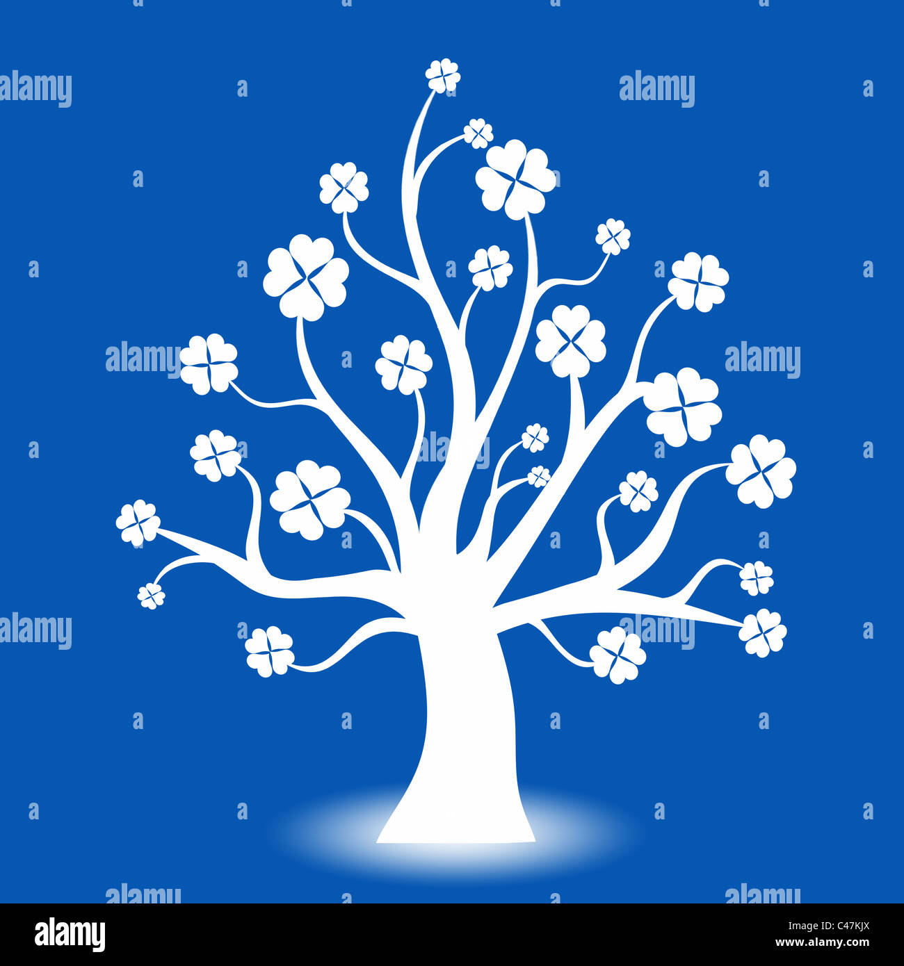 Beautiful abstract art tree on blue background Stock Photo - Alamy
