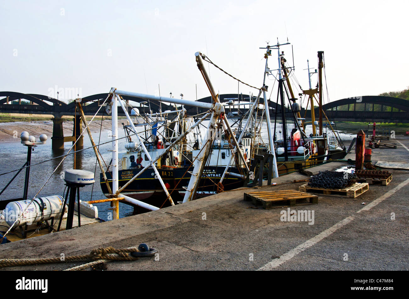 Scallop fishing boats at Kirkcudbright, Dumfries and Galloway, Scotland ...