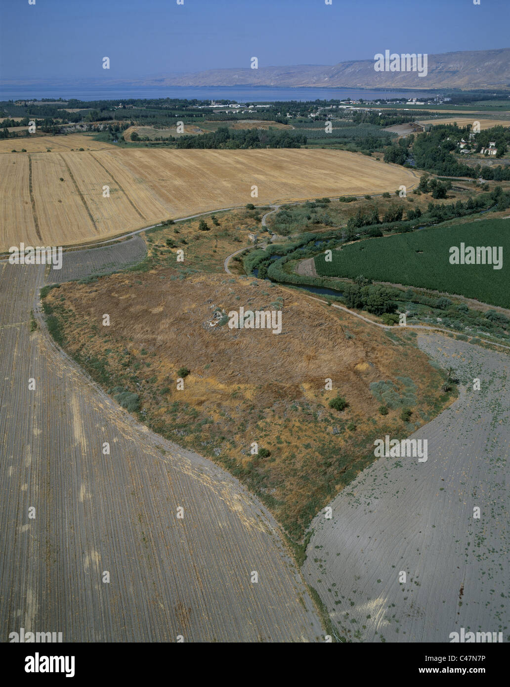Aerial view of the southern basin of the Jordan river Stock Photo - Alamy
