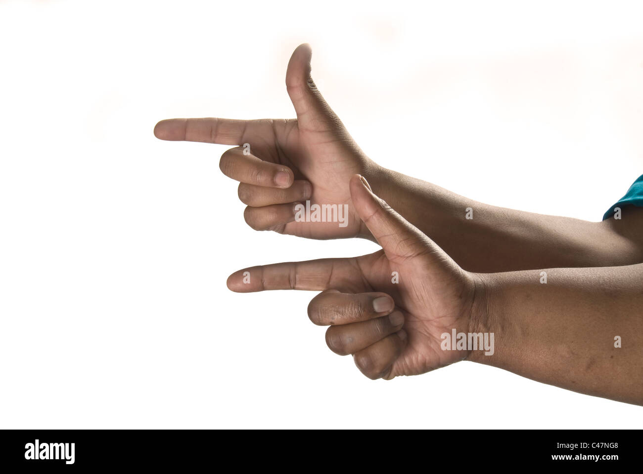 Pointing up hand palm hi-res stock photography and images - Alamy