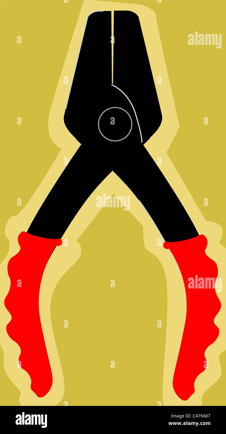 Pliers with red handle Stock Photo - Alamy