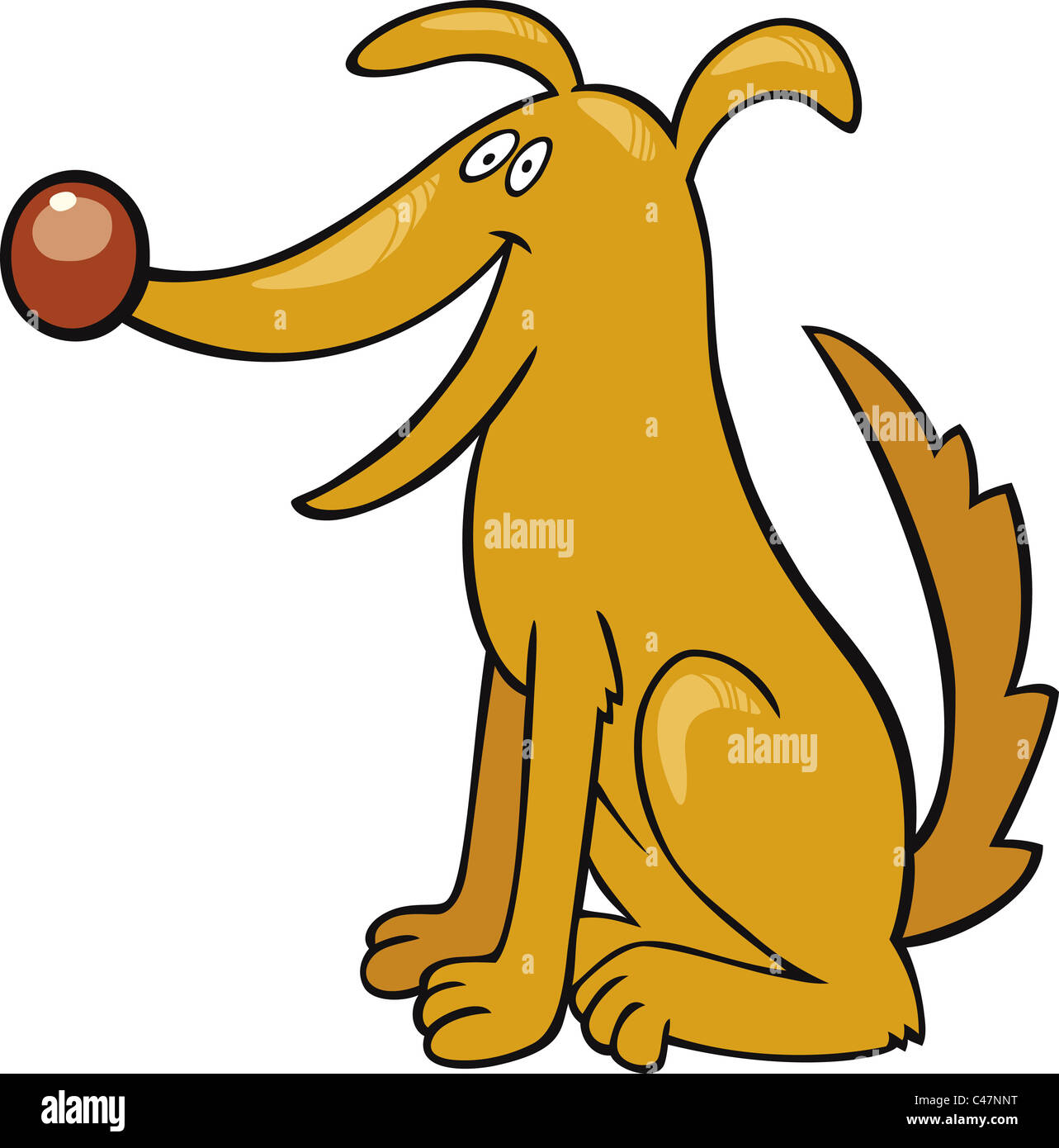Cartoon illustration of funny dog Stock Photo - Alamy