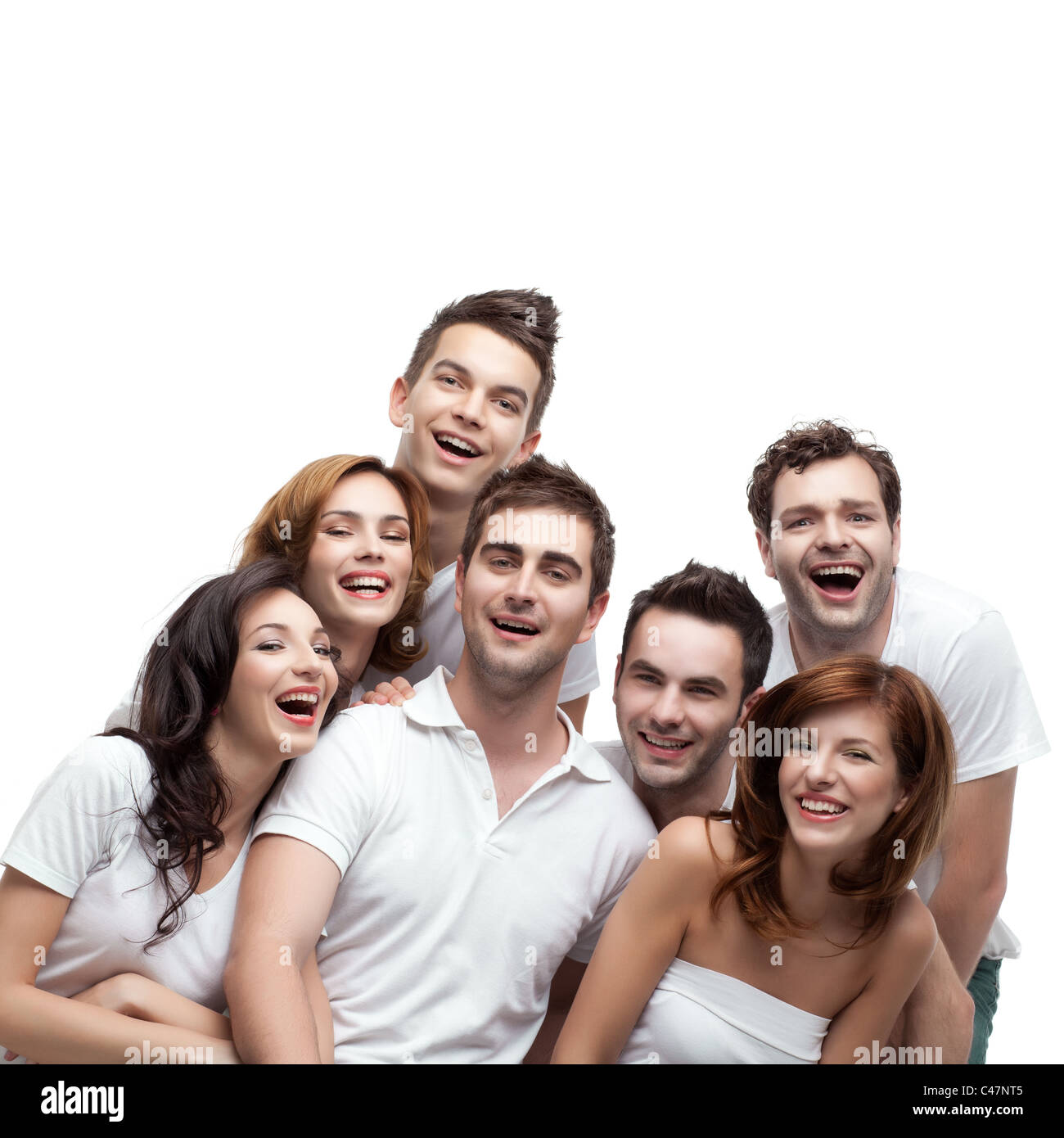 group young people sitting down laughing Stock Photo - Alamy