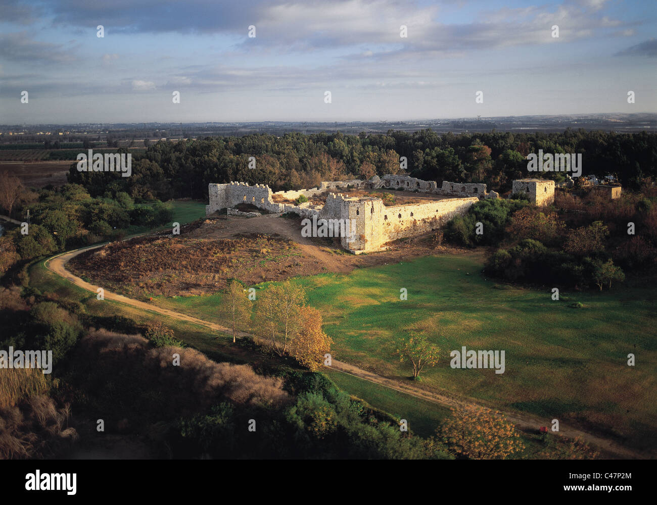 Aerial view of the Aphek fortress Stock Photo - Alamy