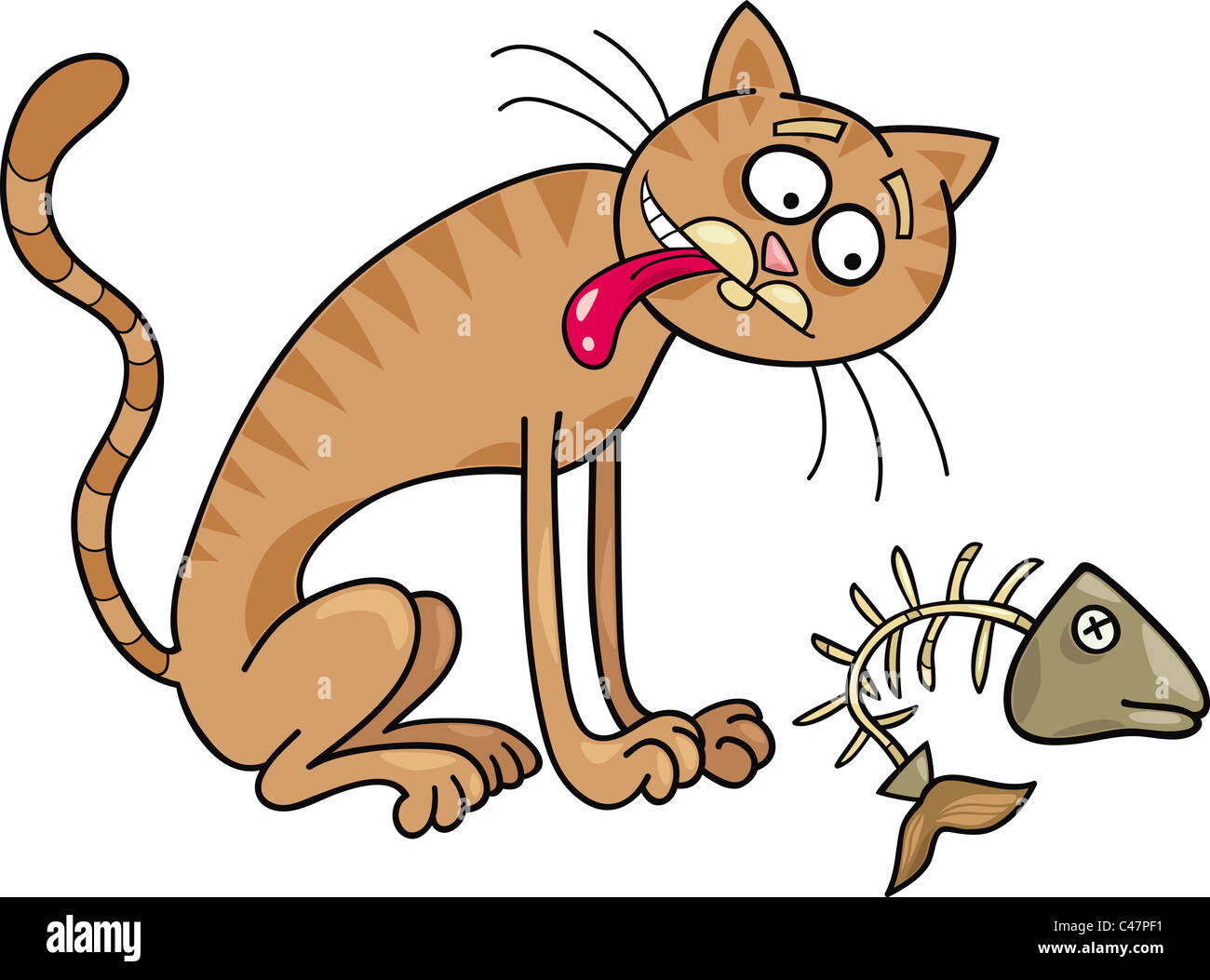 Cartoon illustration of homeless cat Stock Photo - Alamy