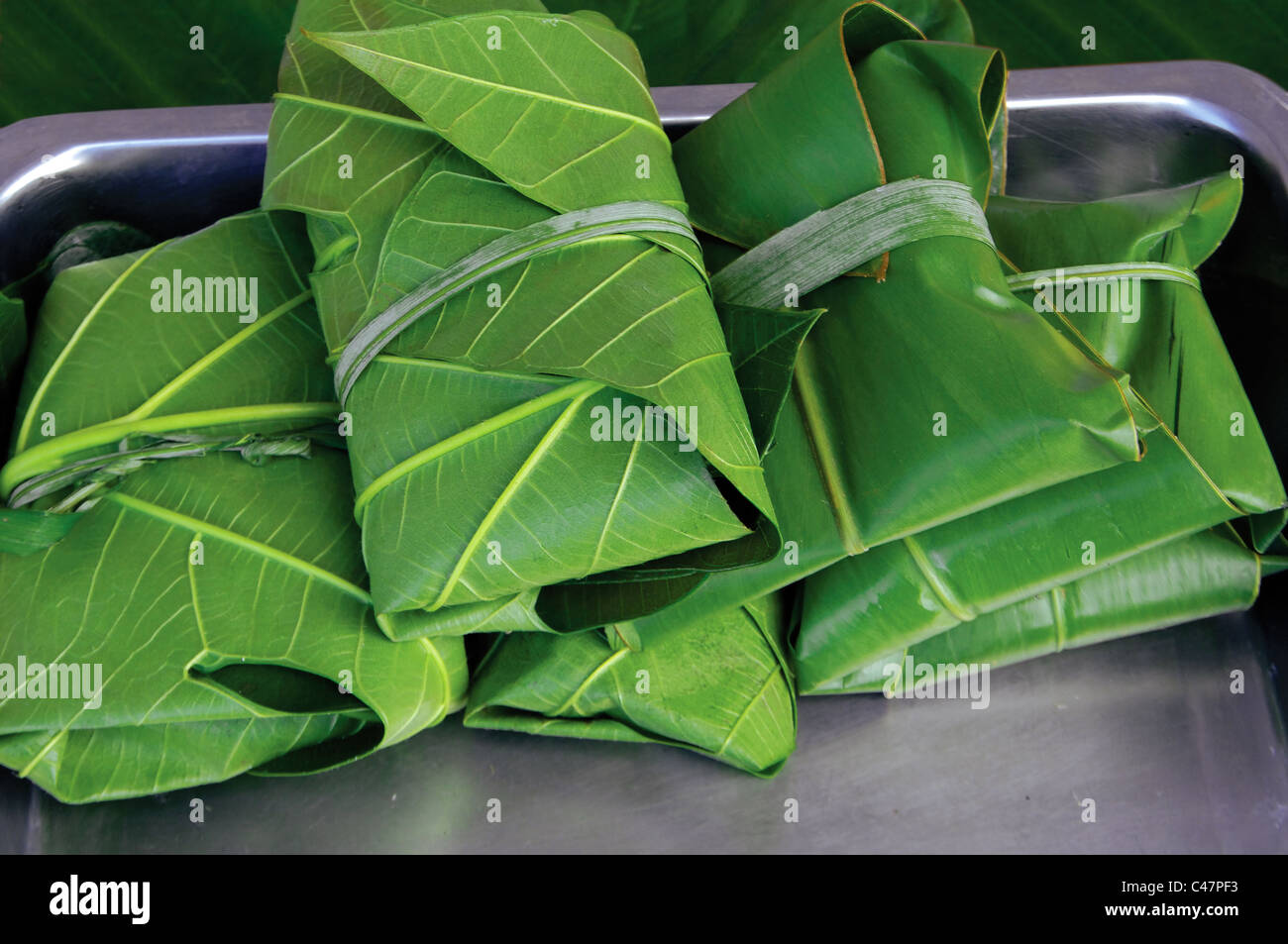 Rice dumplings wrapped in leaves, Taiwan Stock Photo - Alamy