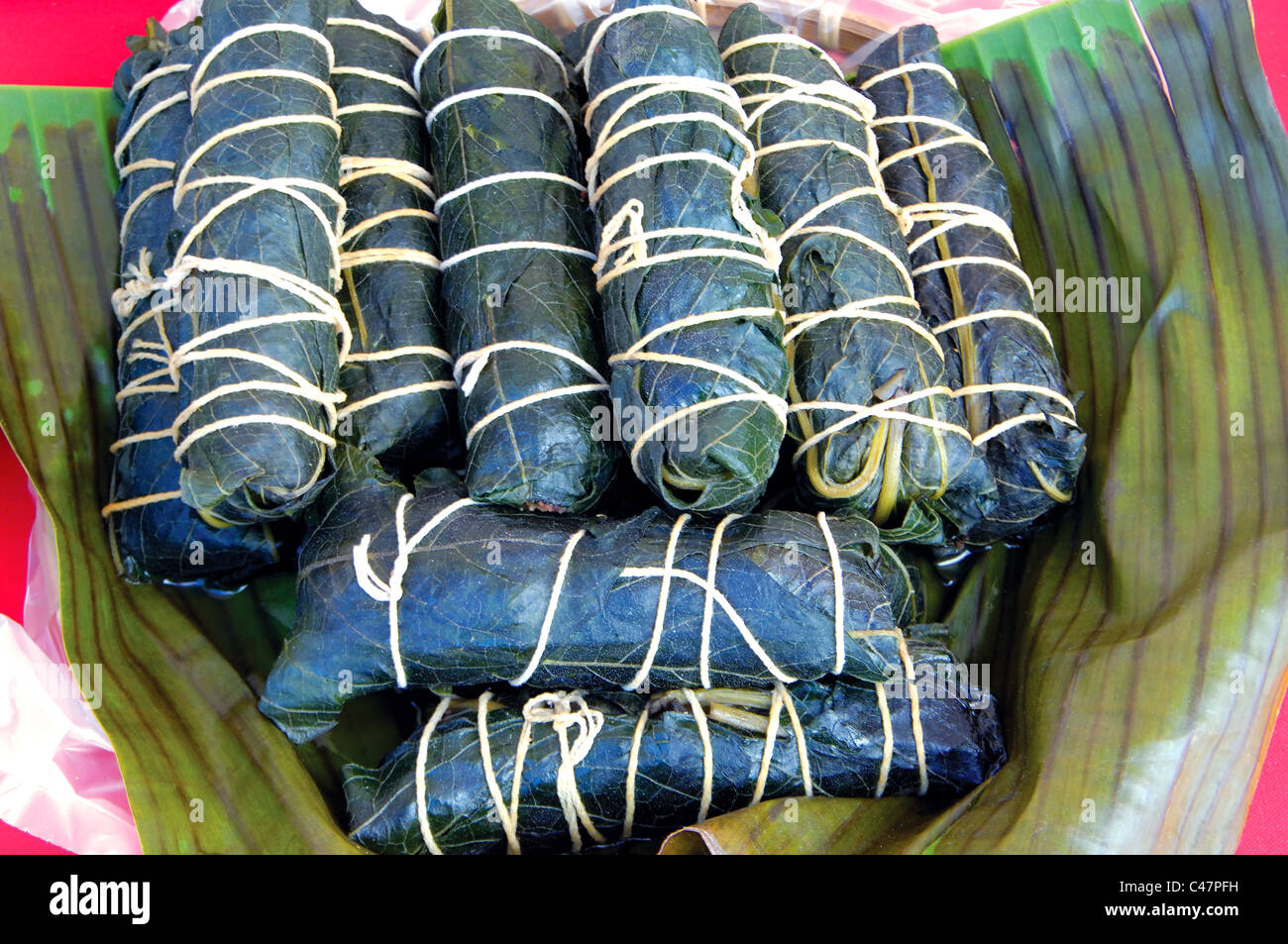 Rice dumplings wrapped in leaves, Taiwan Stock Photo - Alamy