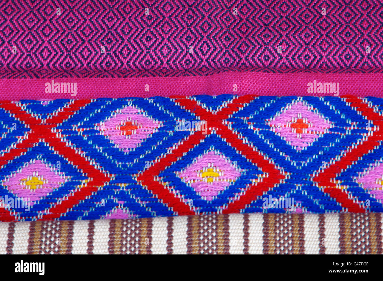 Close-up of multi-colored fabric, Taiwan Stock Photo - Alamy