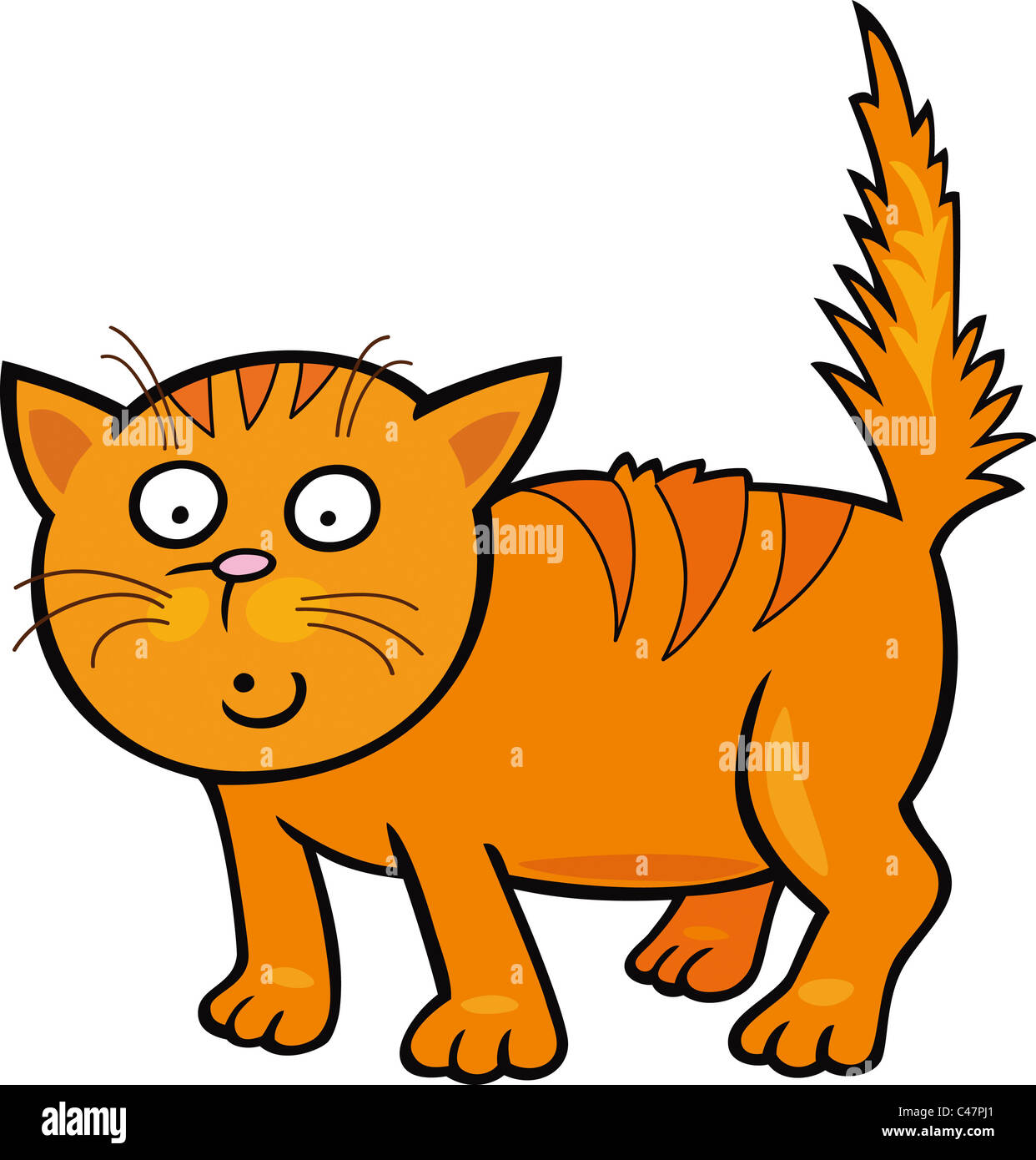 Cartoon illustration of Cute little Cat Stock Photo - Alamy