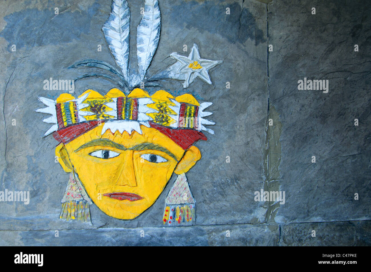 Close-up of carved anthropomorphic face, Taiwan Stock Photo - Alamy