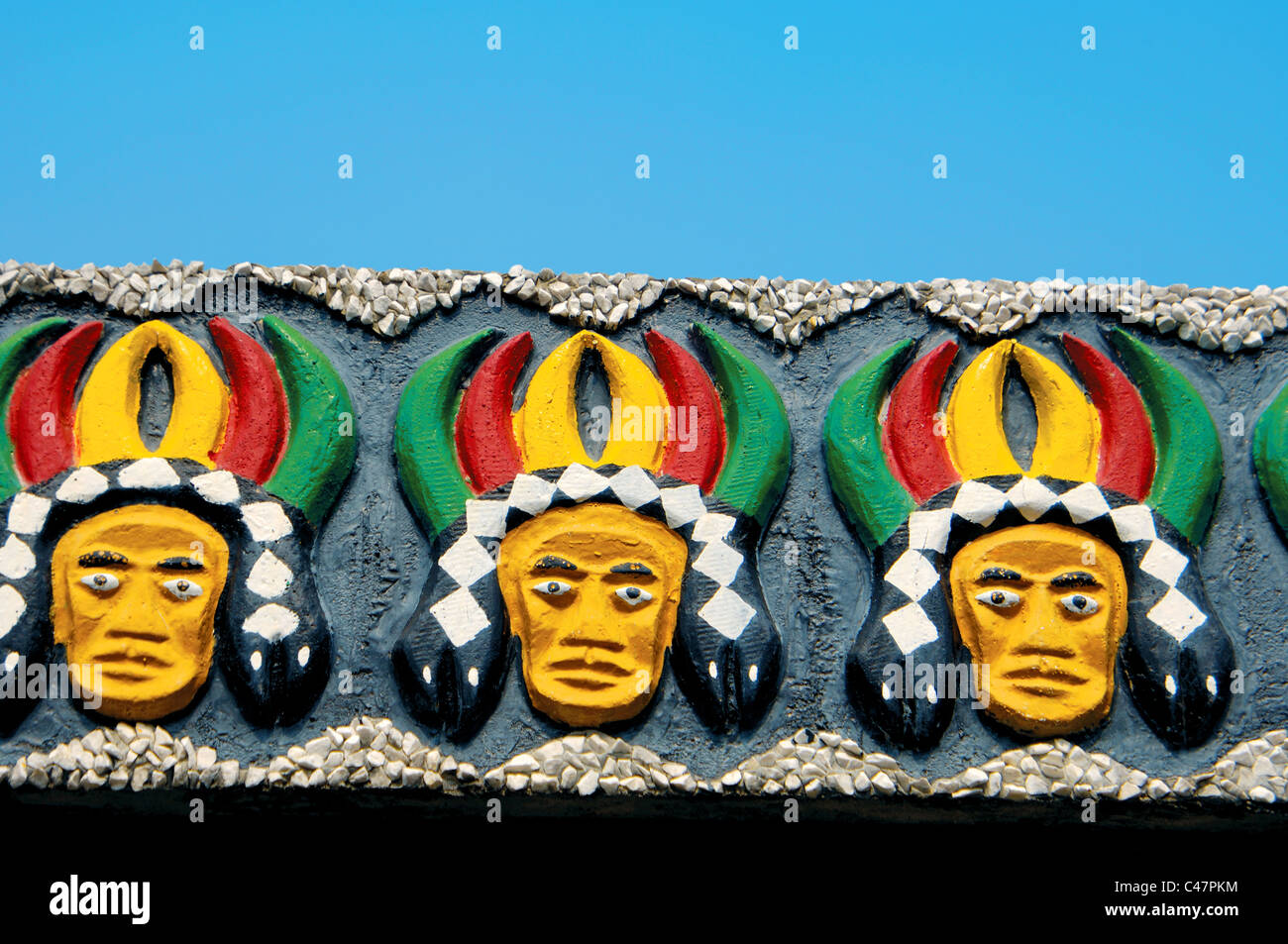 Close-up of carved anthropomorphic face, Taiwan Stock Photo - Alamy