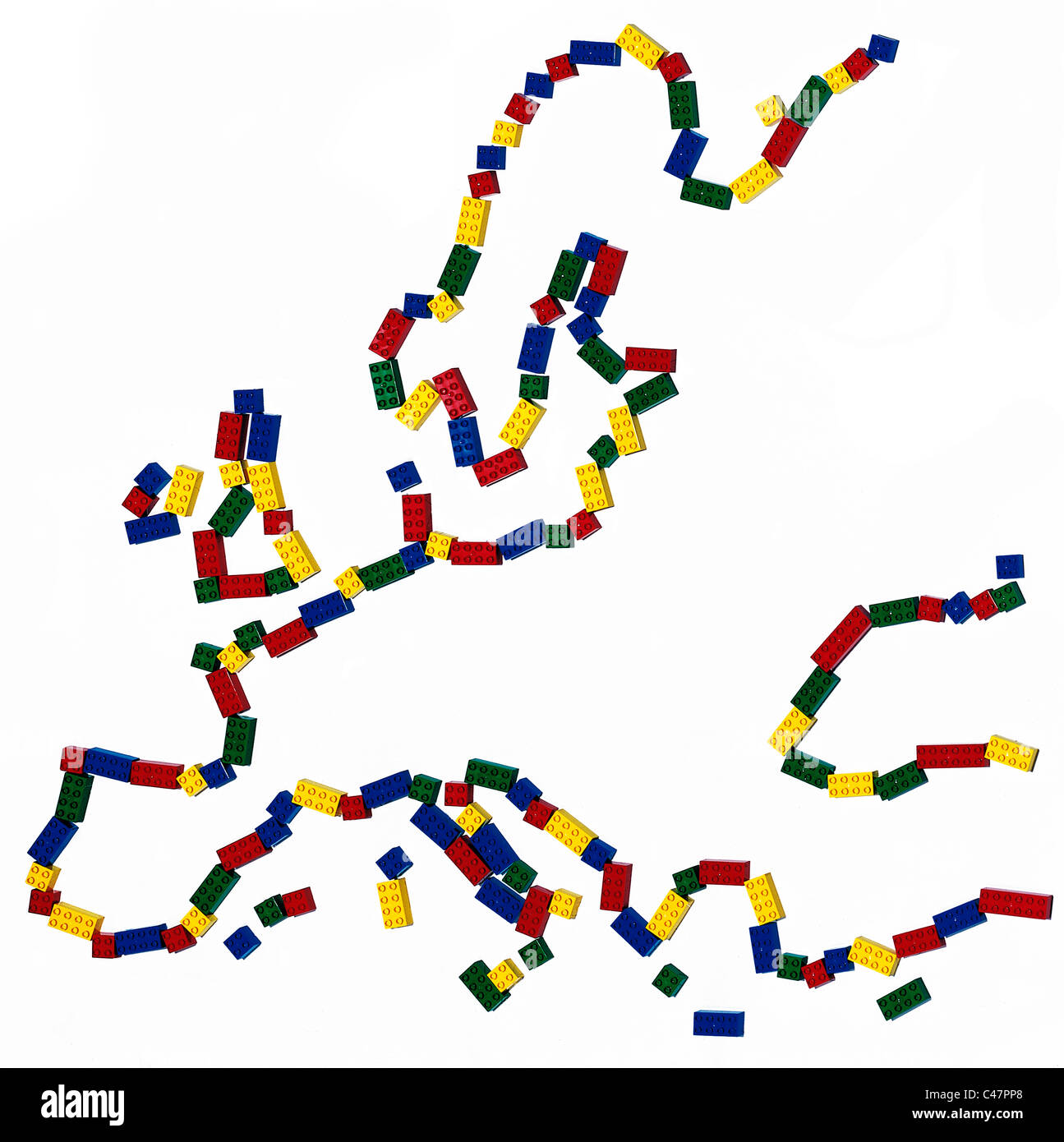 Contour of map of Europe made with Lego building bricks Stock Photo - Alamy