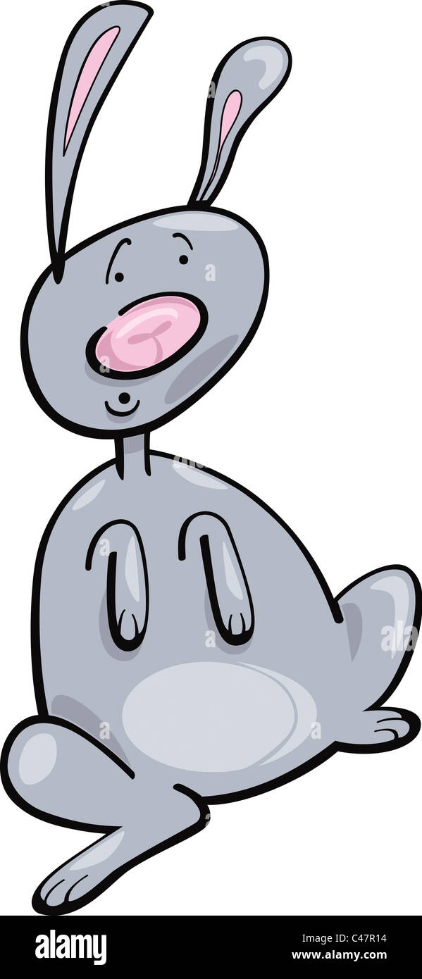 Cartoon illustration of funny rabbit Stock Photo - Alamy