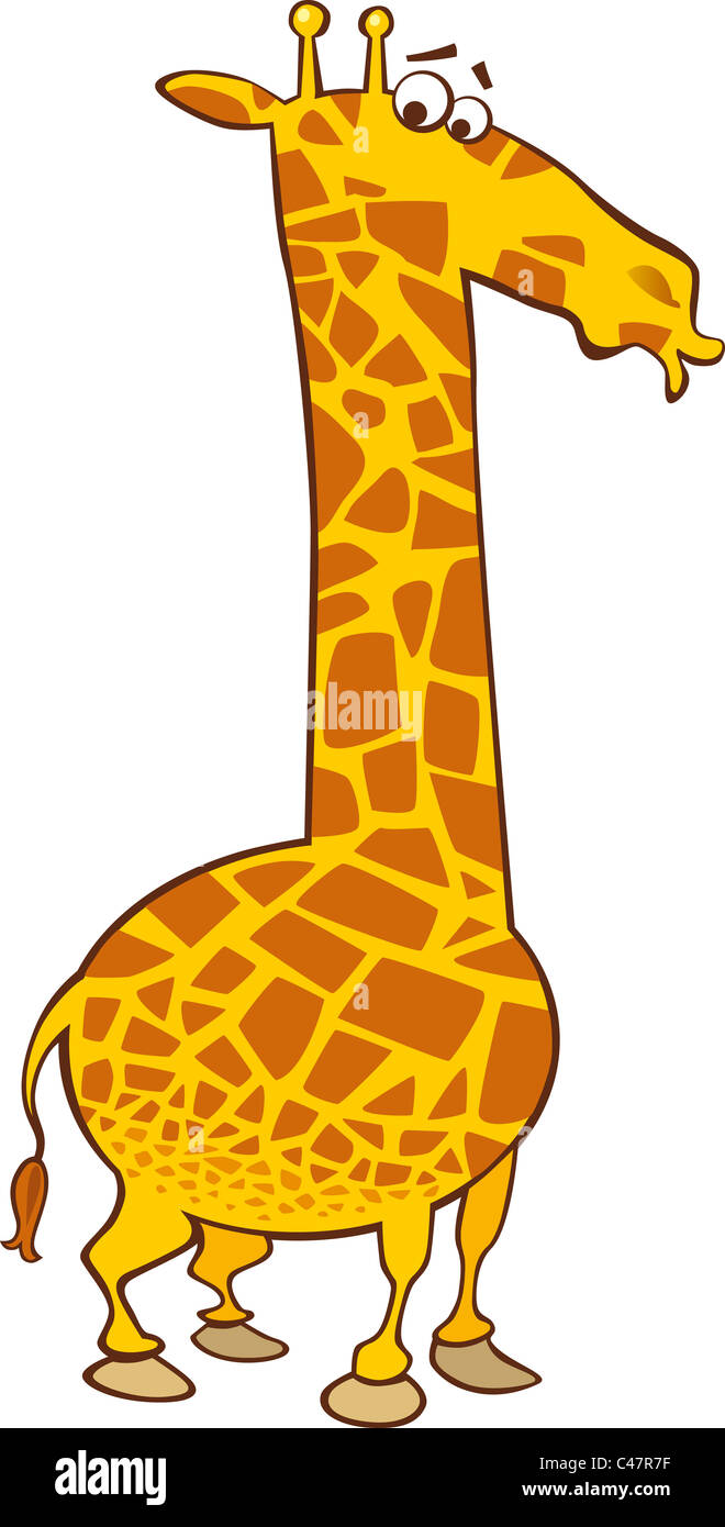 Cartoon Illustration of funny giraffe Stock Photo - Alamy