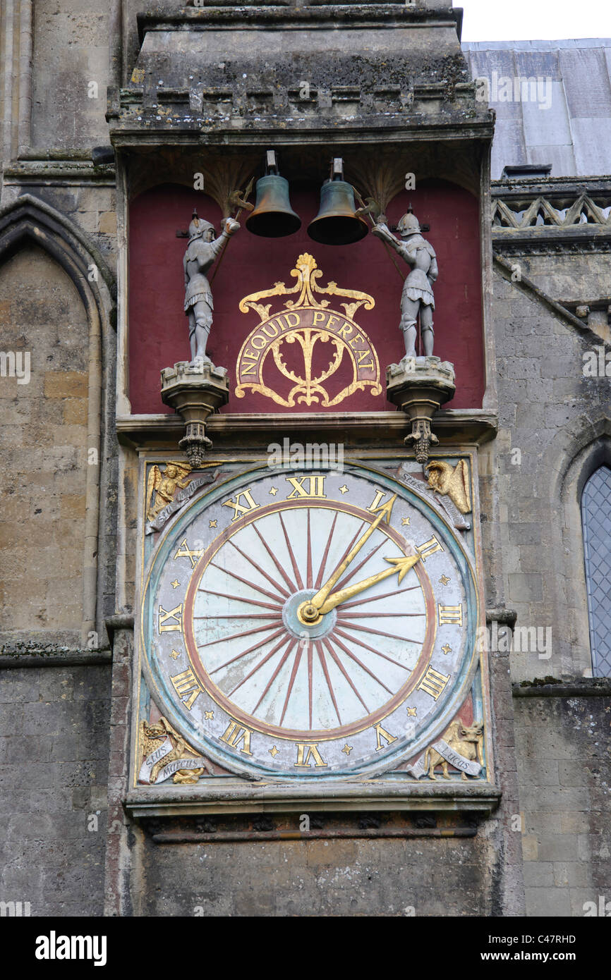 Wells Cathedral Clock Wells Somerset UK Stock Photo - Alamy