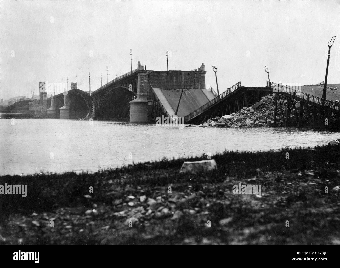 Bridge blown up hi-res stock photography and images - Alamy