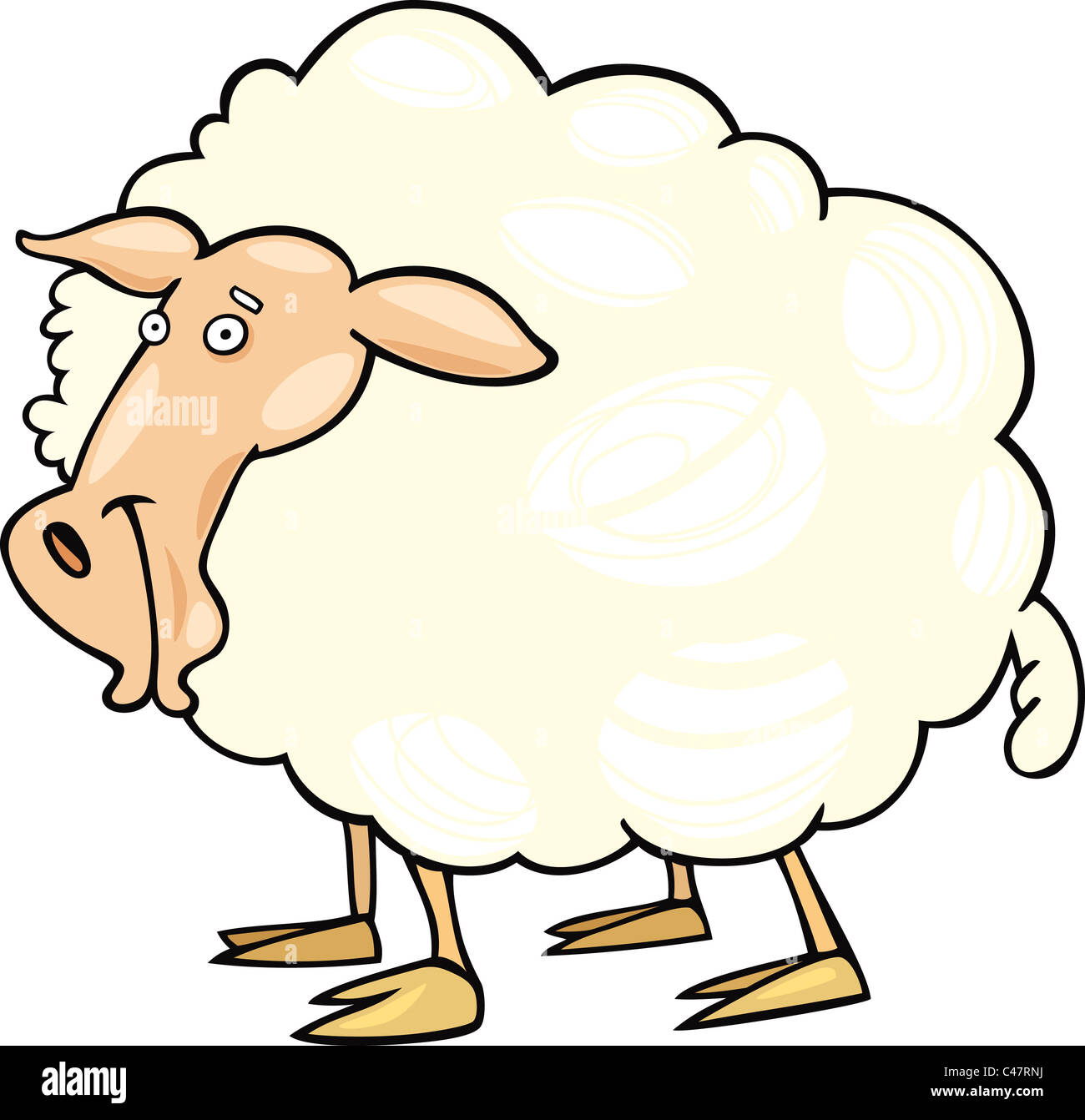 Cartoon illustration of farm sheep Stock Photo - Alamy
