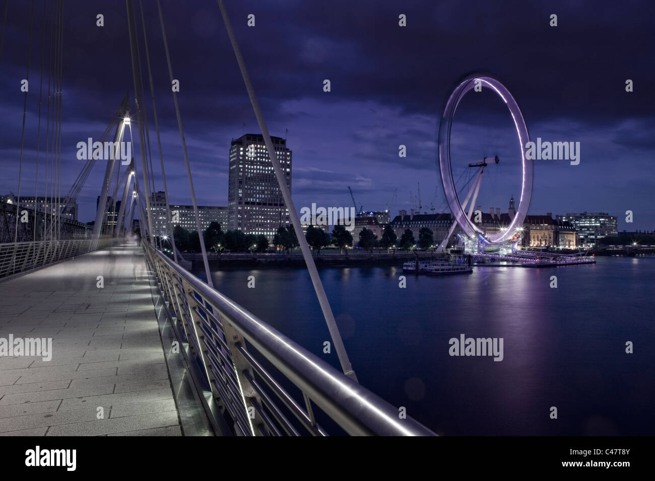 The London Eye at Night Stock Photo - Alamy
