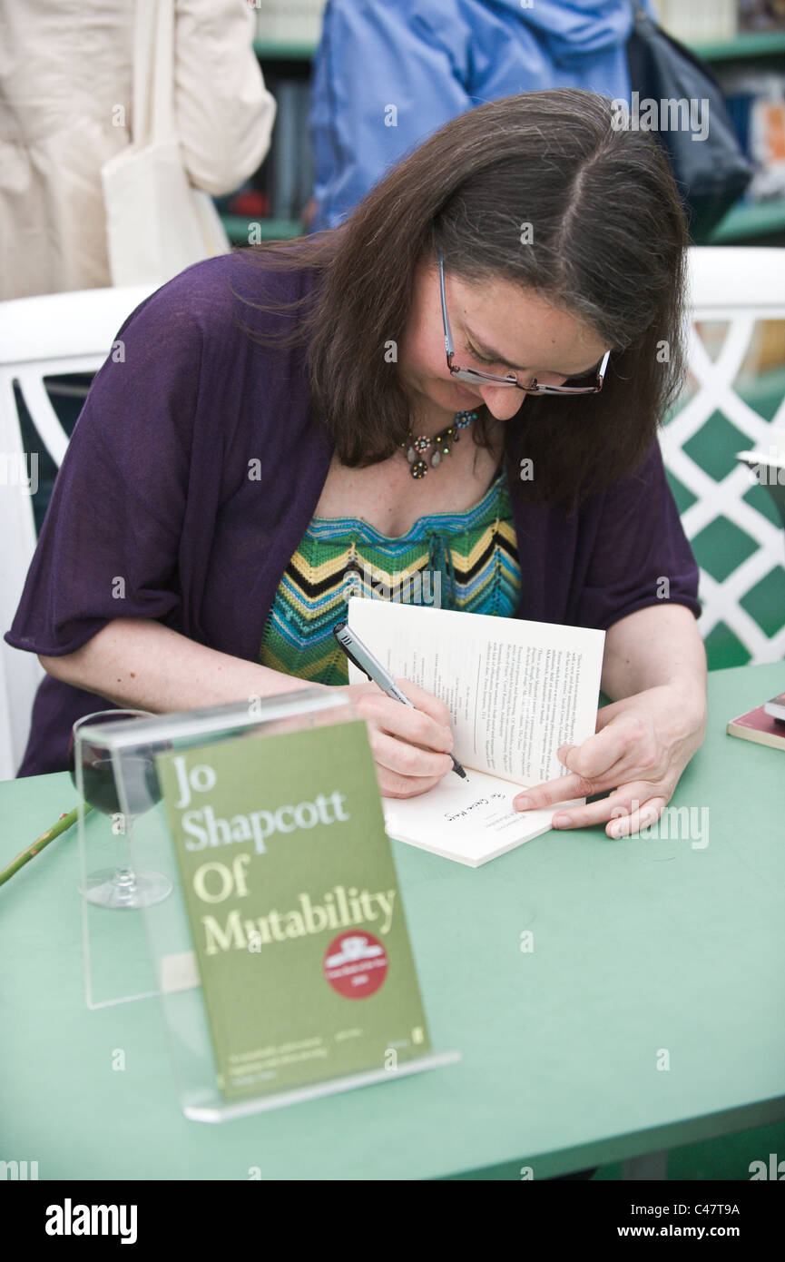 Jo Shapcott poet book signing at Hay Festival 2011 Stock Photo - Alamy