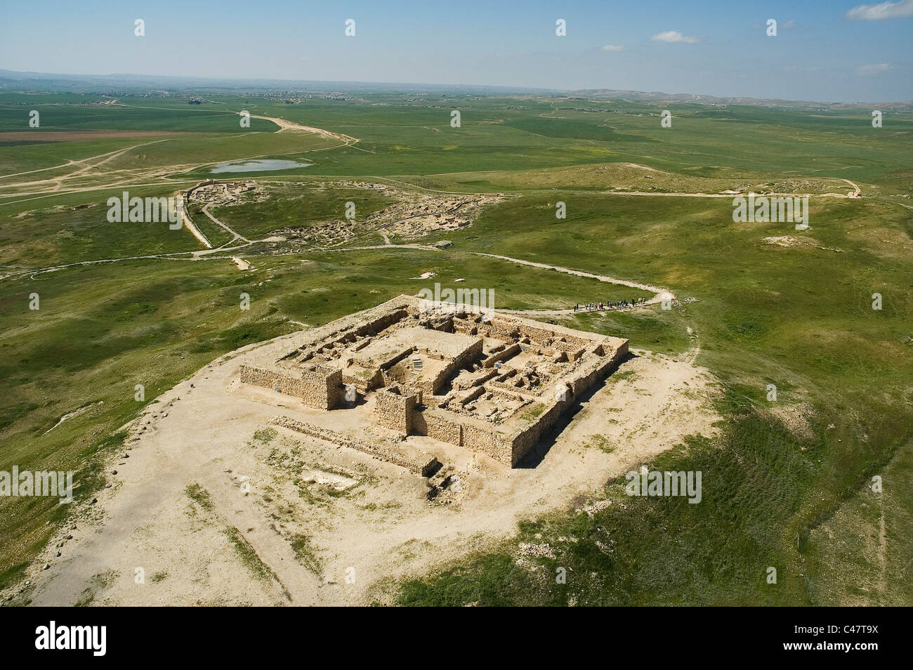 Aerial view of the biblical city of Arad in the northern Negev Stock ...