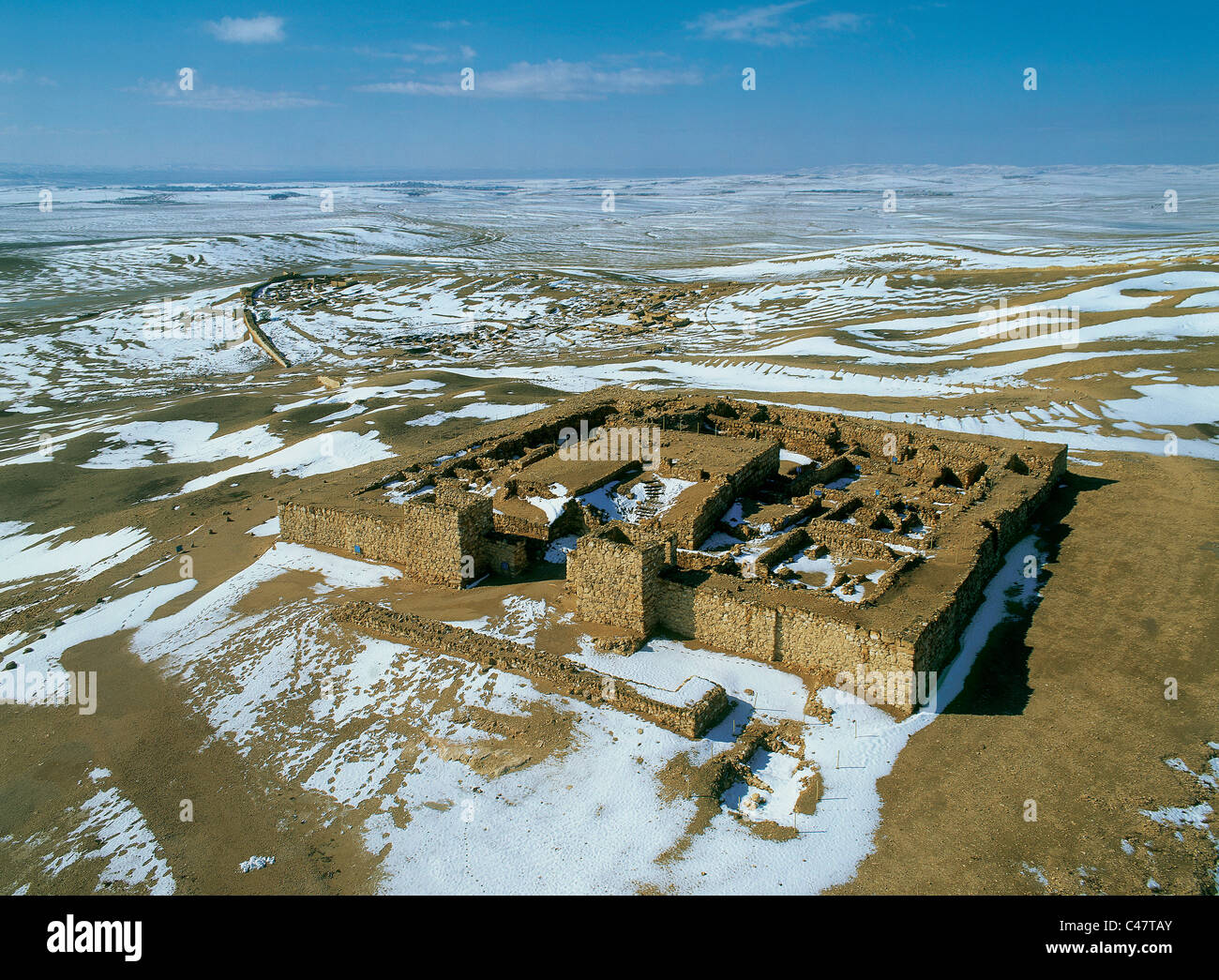 Aerial view of the biblical city of Arad in the northern Negev in the ...
